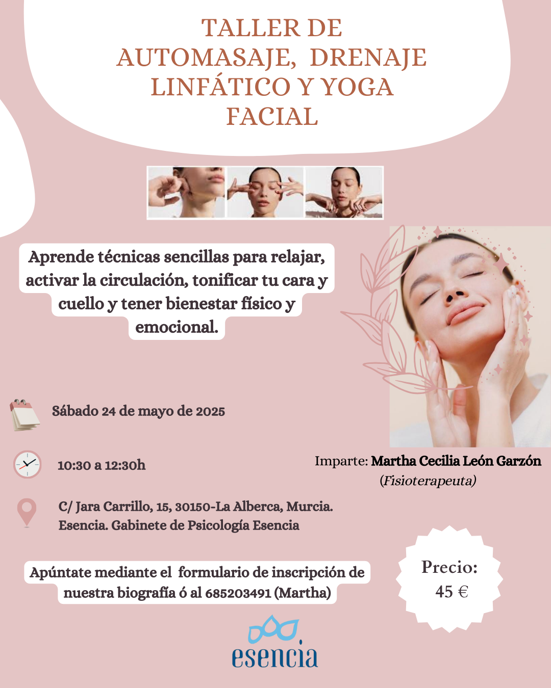 Taller de automasaje, drenaje linfático y yoga facial